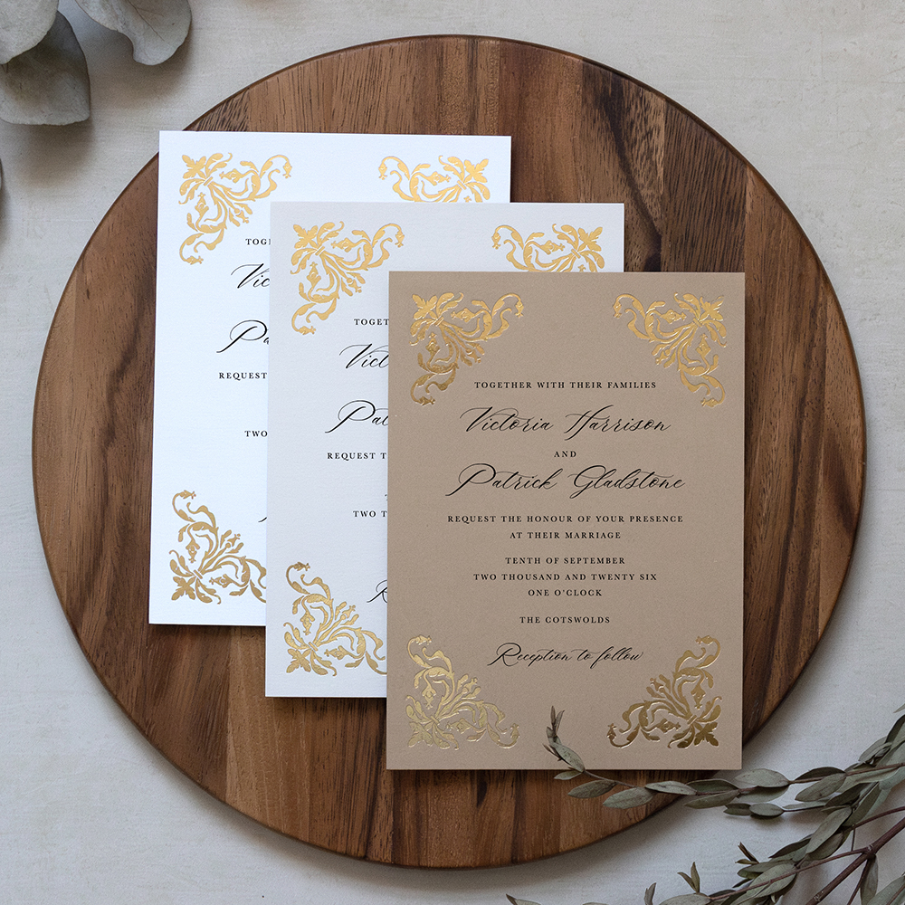 'Edwardian Flourish' Foil Pressed Invite